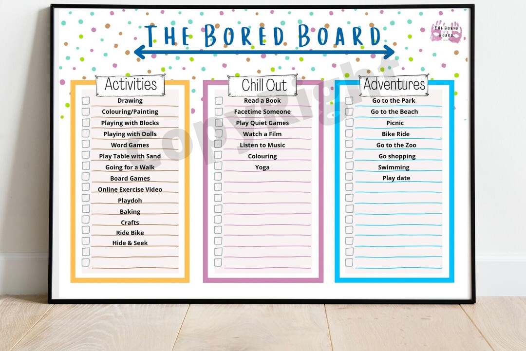 Daily Task Chart, Children's Activity Chart, Kids Wall Chart, Printable ...