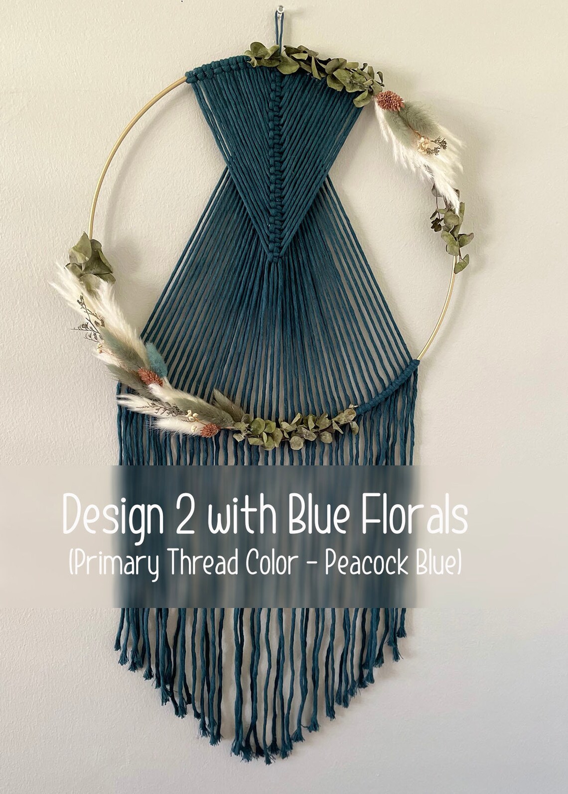 Large Floral Macrame Hoop Wall Hanging / Dried Flower Wreath / - Etsy