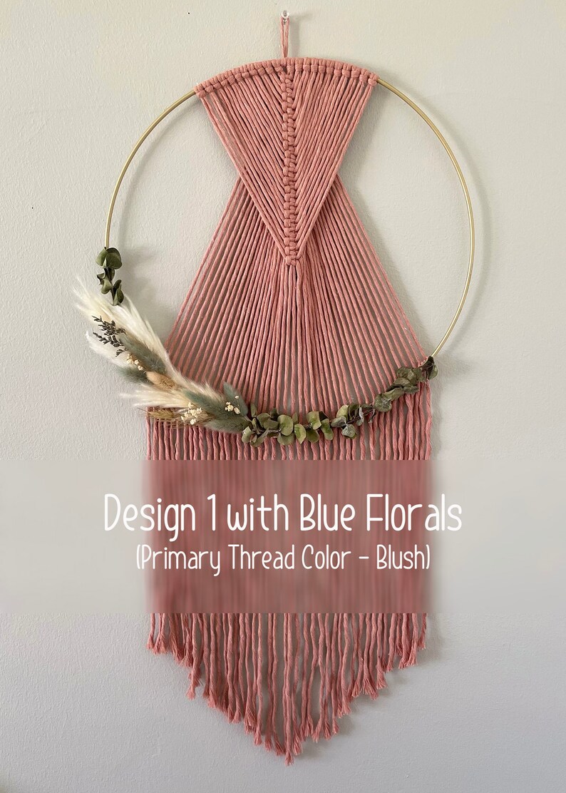 Large Floral Macrame Hoop Wall Hanging / Dried Flower Wreath / | Etsy