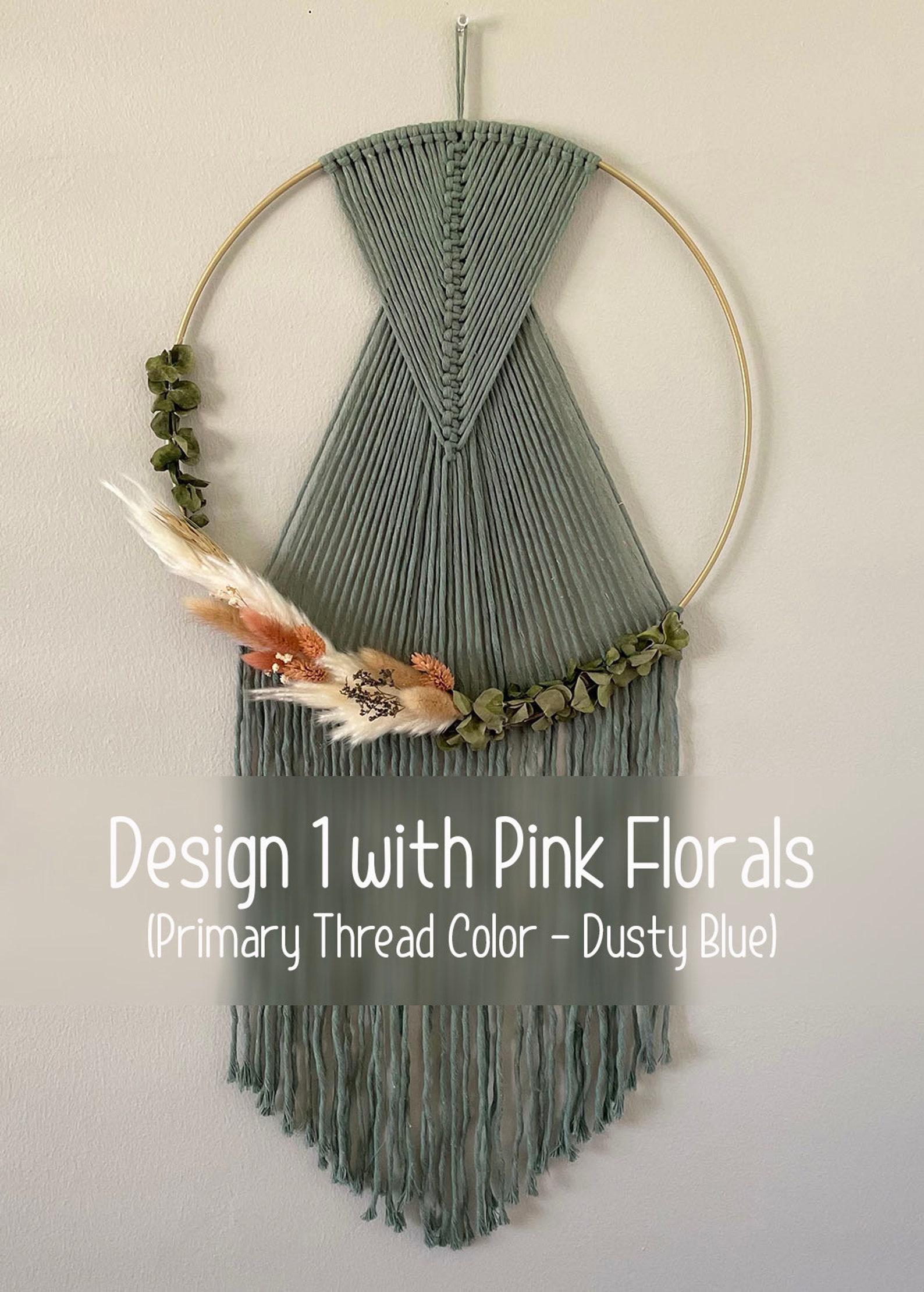Large Floral Macrame Hoop Wall Hanging / Dried Flower Wreath / - Etsy