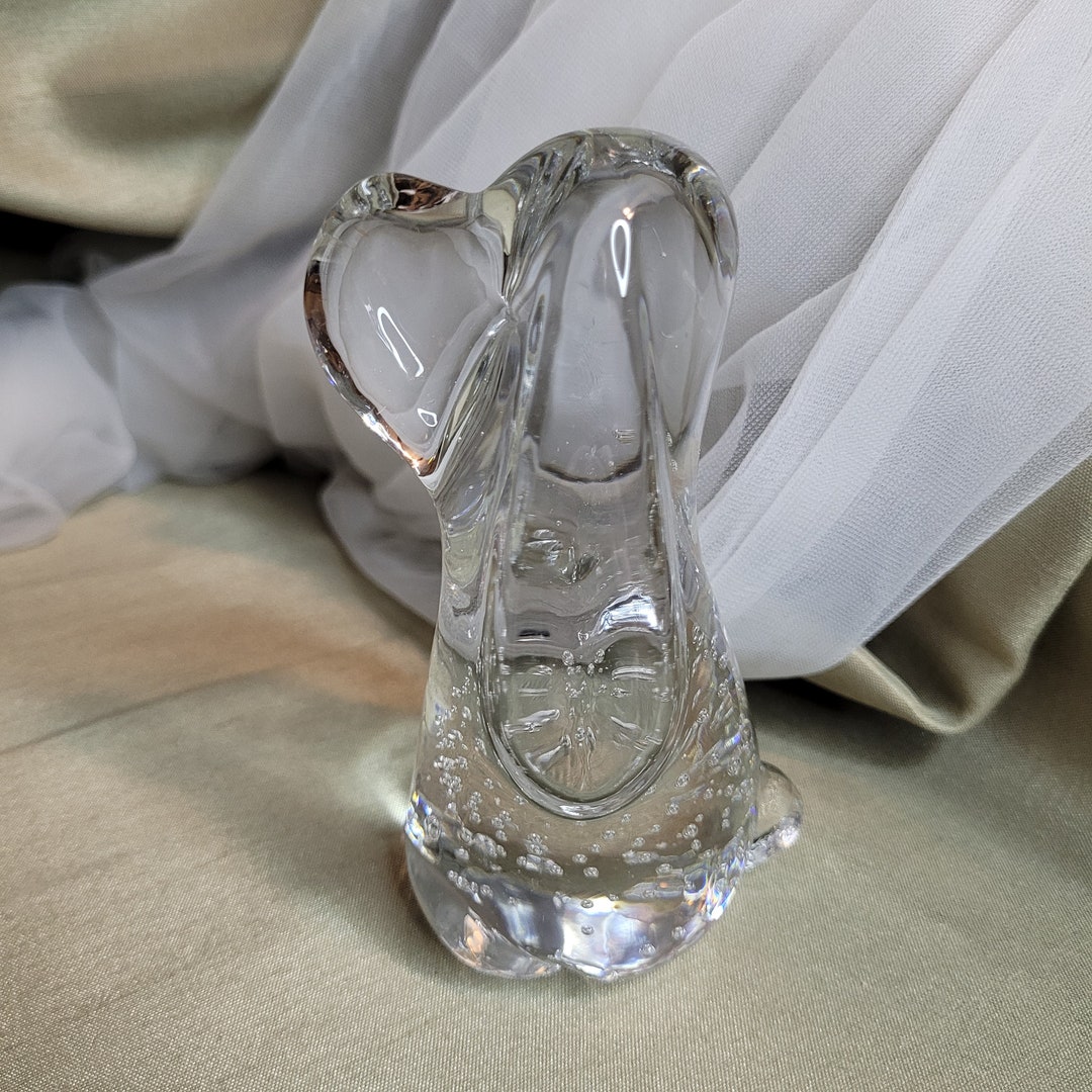 Beautiful 4 1/2" Art Glass Dog Figurine Solid Glass Paperweight Dog ...