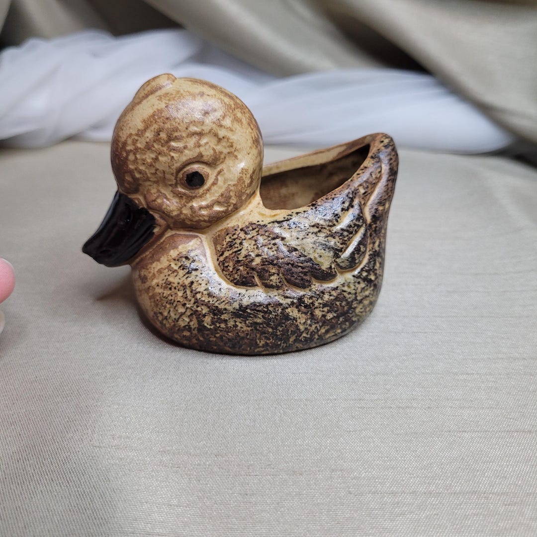 So Cute Pottery Tiny Duck Planter Trinket Etc. Holder Trinket Holder ...