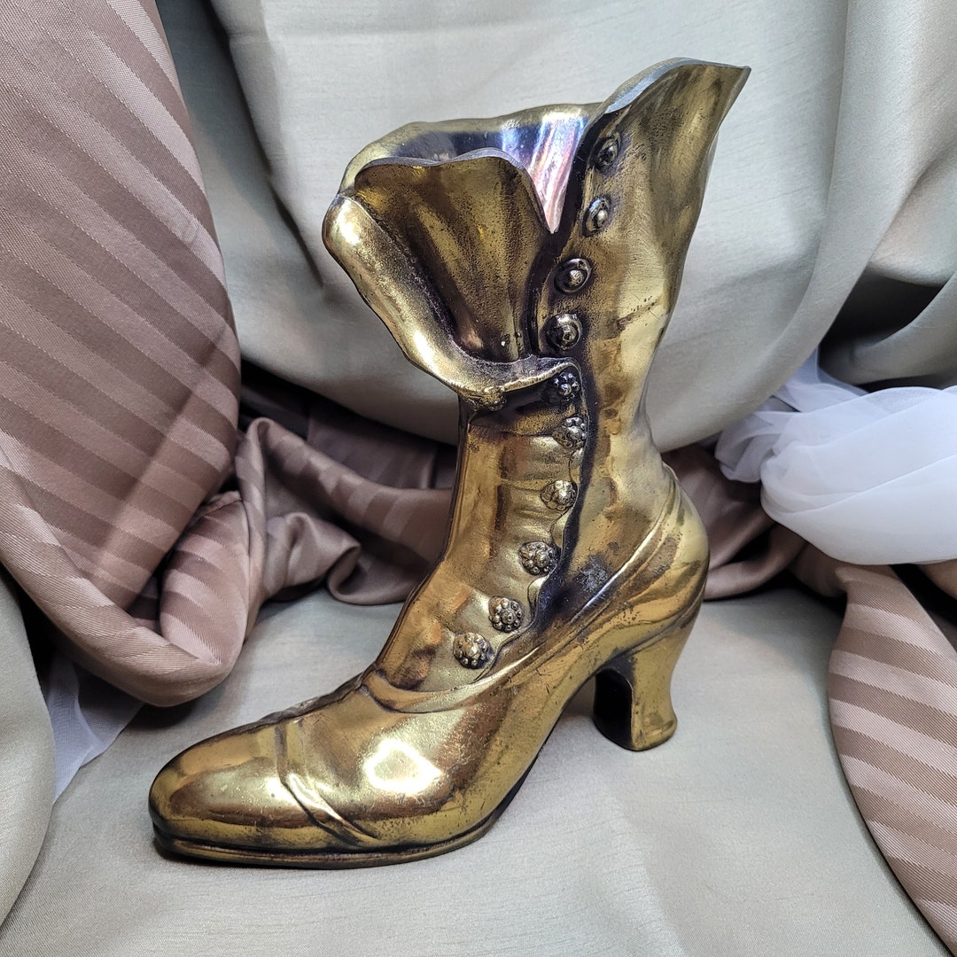 Beautiful Vintage Victorian Button up Boot Metal Cast Iron Brass ...
