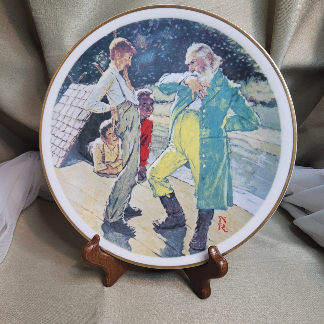 Norman Rockwell Huck Finn Series 3 no Kings nor Dukes 8 Collector Plate ...
