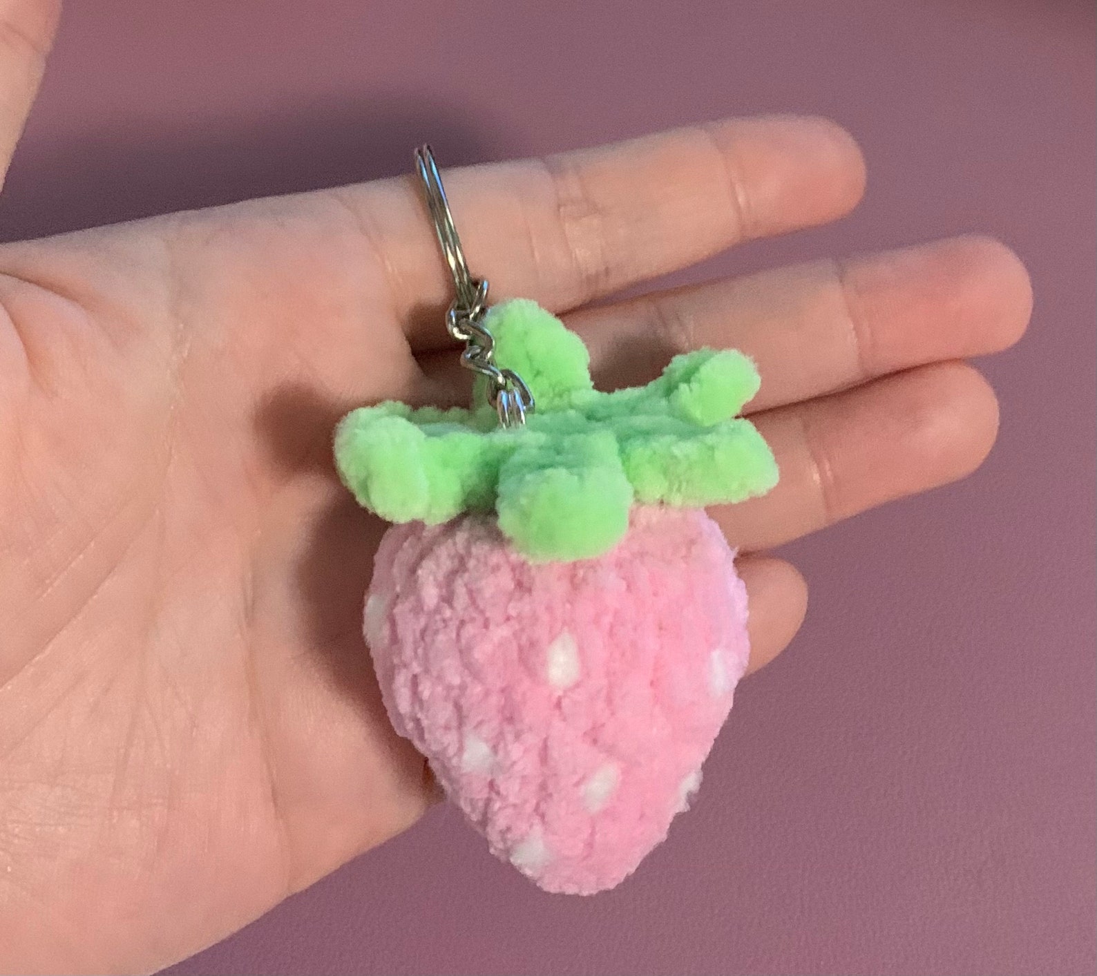 Strawberry Plush Keychain - Etsy UK