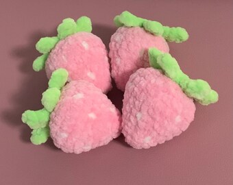 Pink Strawberry Beaded Keychain / Pearl / Sparkly / Flower / - Etsy