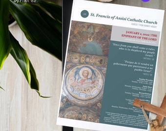 Church Bulletin Template Canva - Etsy