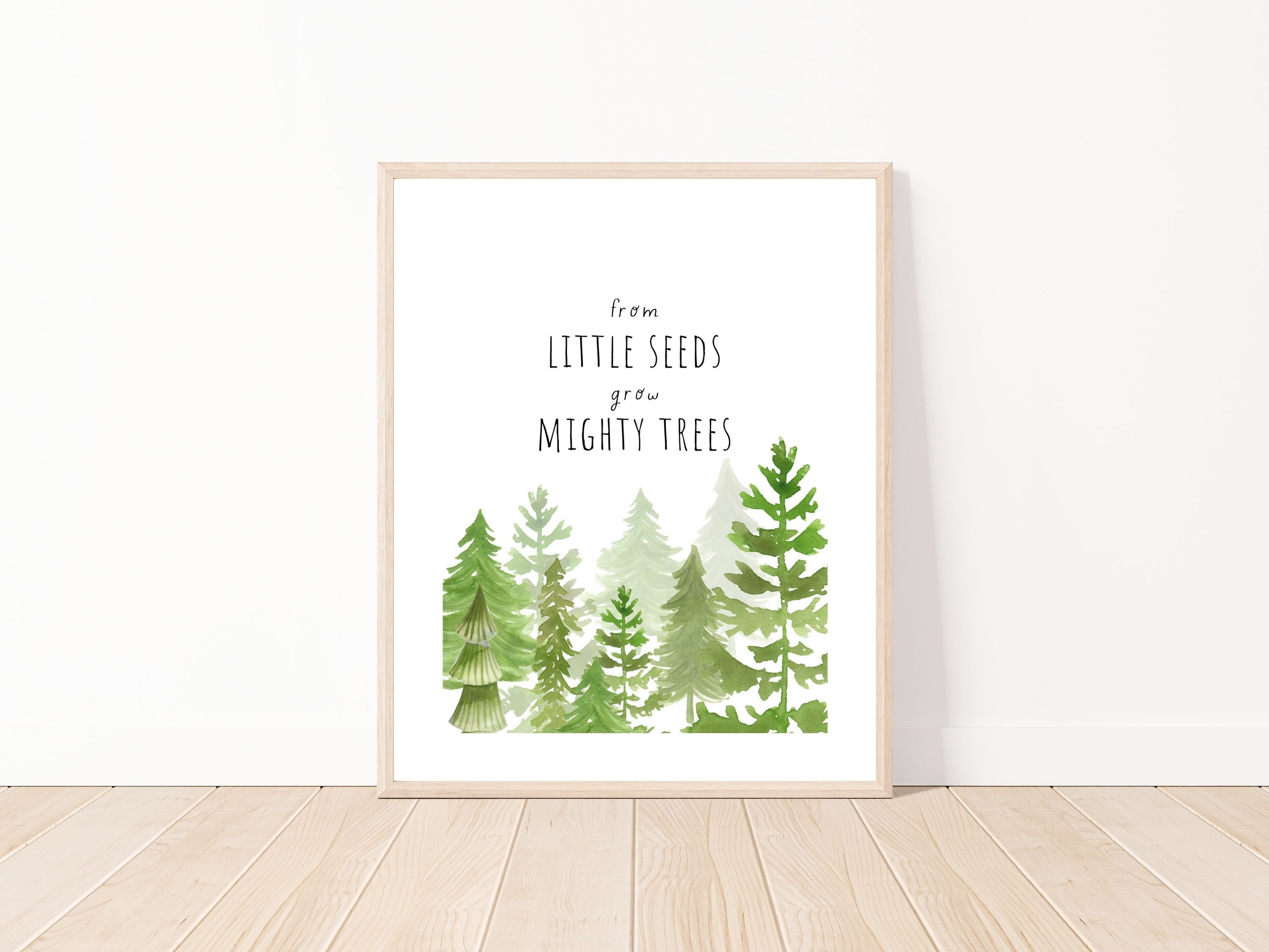From Little Seeds Grow Mighty Trees, Woodland Nursery Wall Art, Baby ...