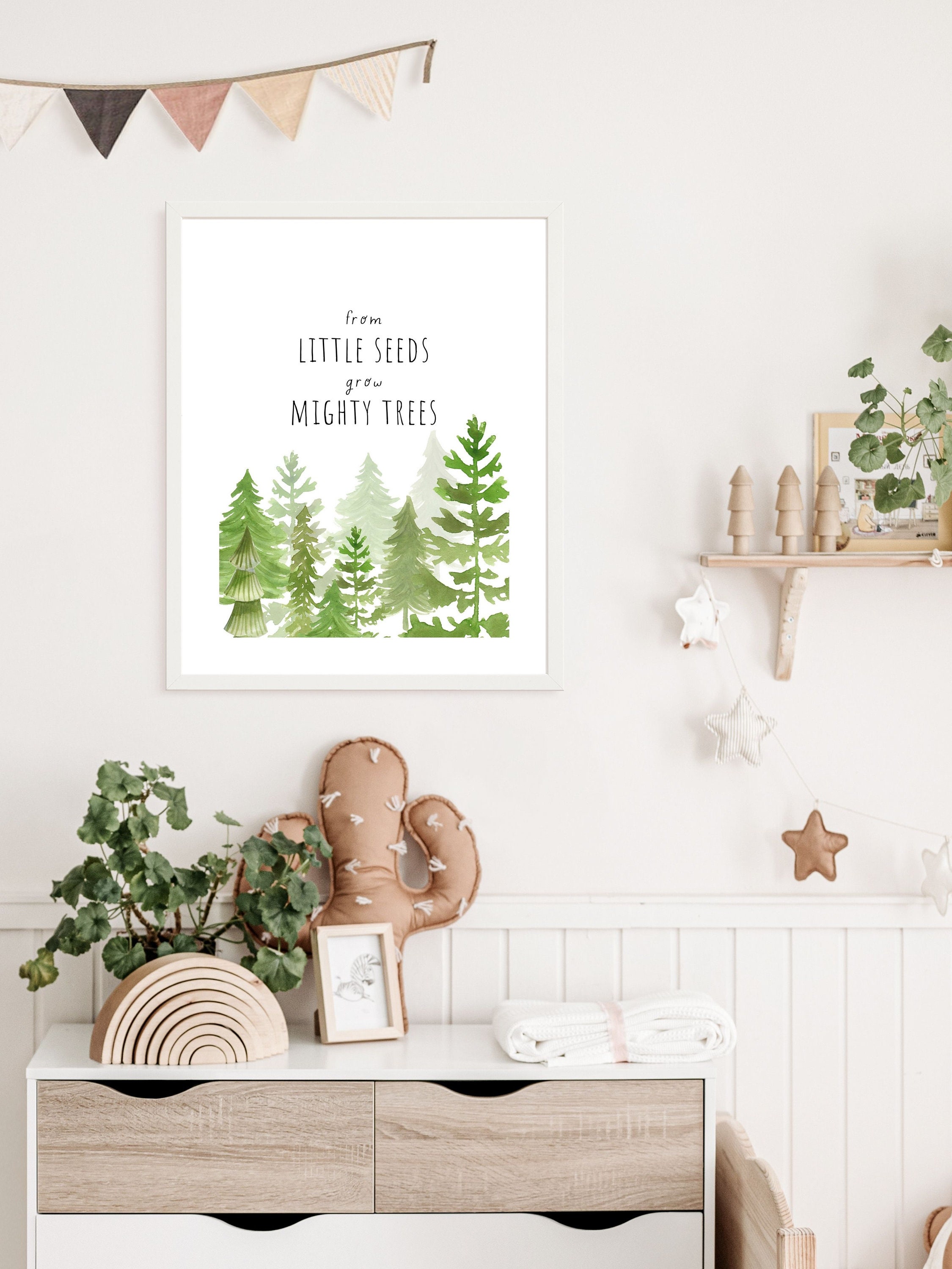 From Little Seeds Grow Mighty Trees, Woodland Nursery Wall Art, Baby ...