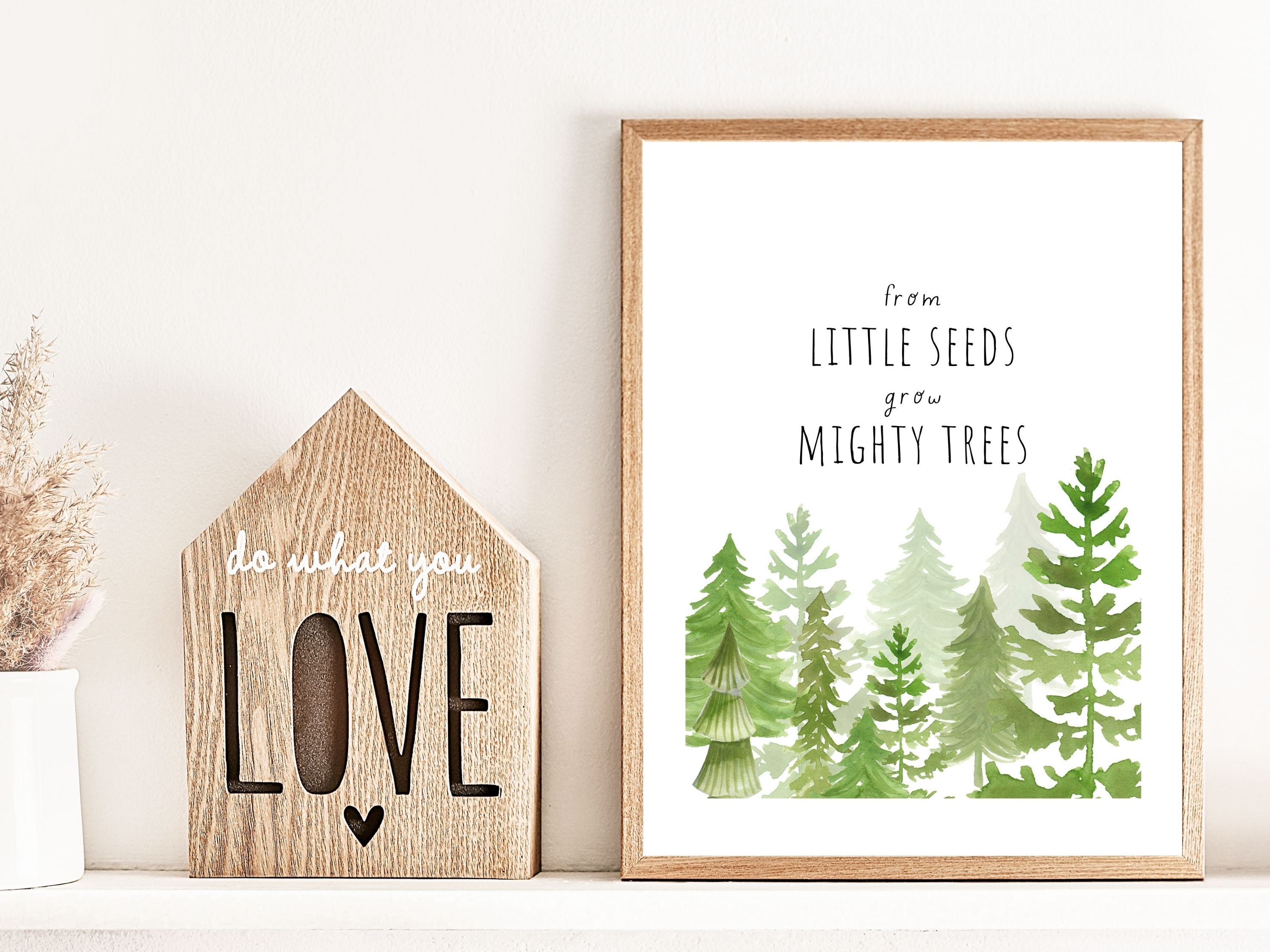From Little Seeds Grow Mighty Trees, Woodland Nursery Wall Art, Baby ...