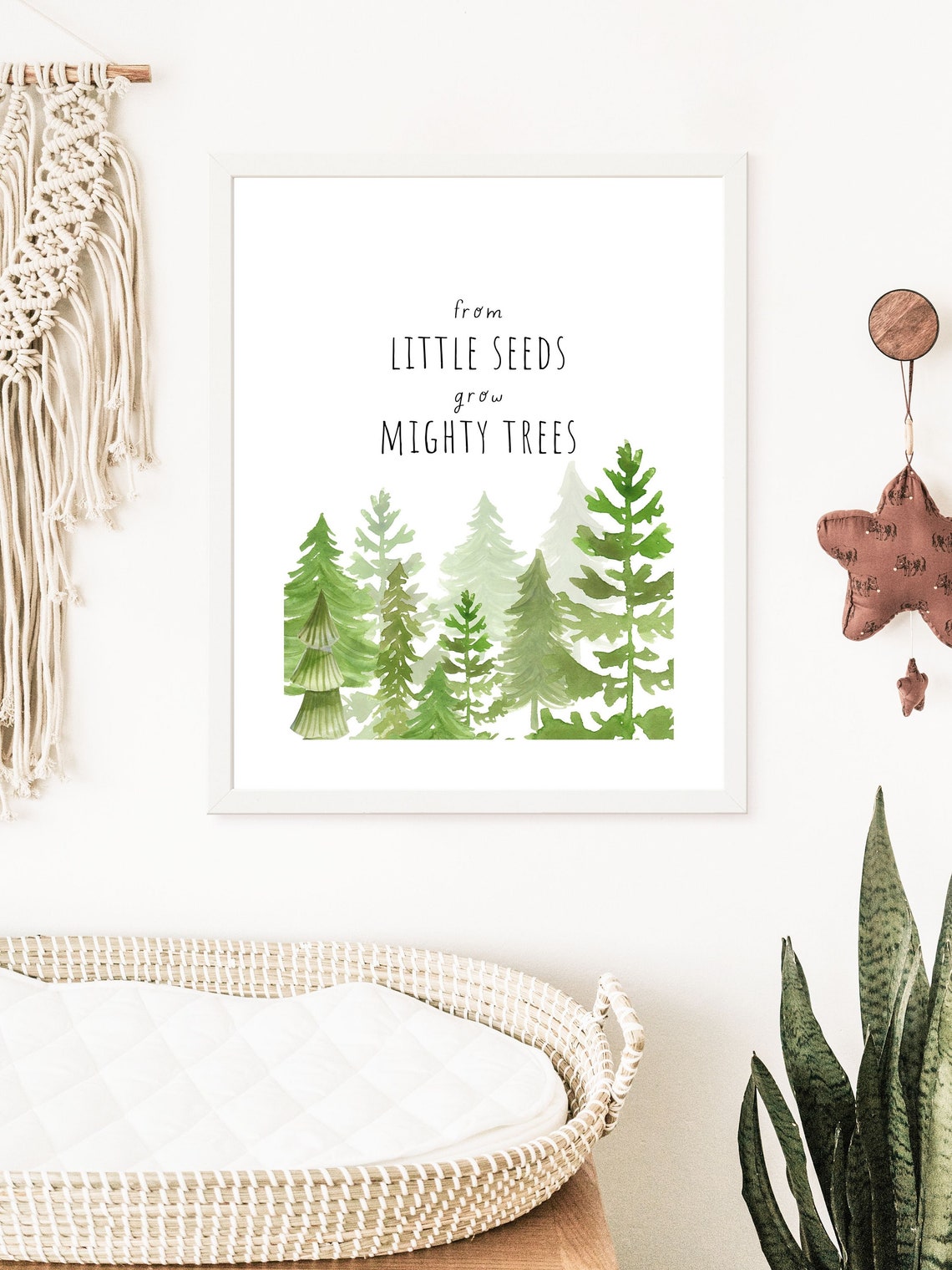 From Little Seeds Grow Mighty Trees, Woodland Nursery Wall Art, Baby ...