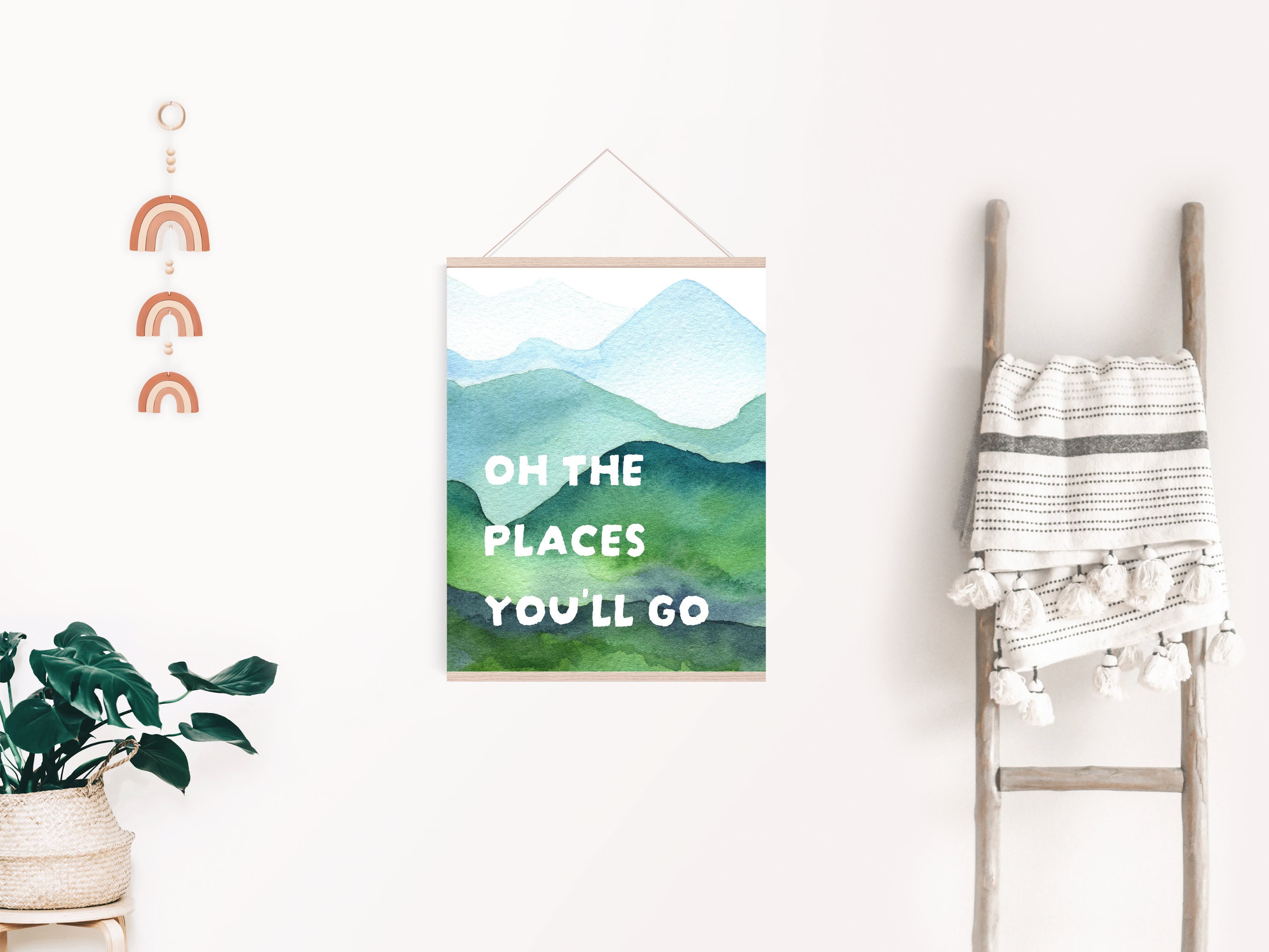 Oh the Places Youll Go Print, Mountain Adventure Nursery Theme, Kids ...