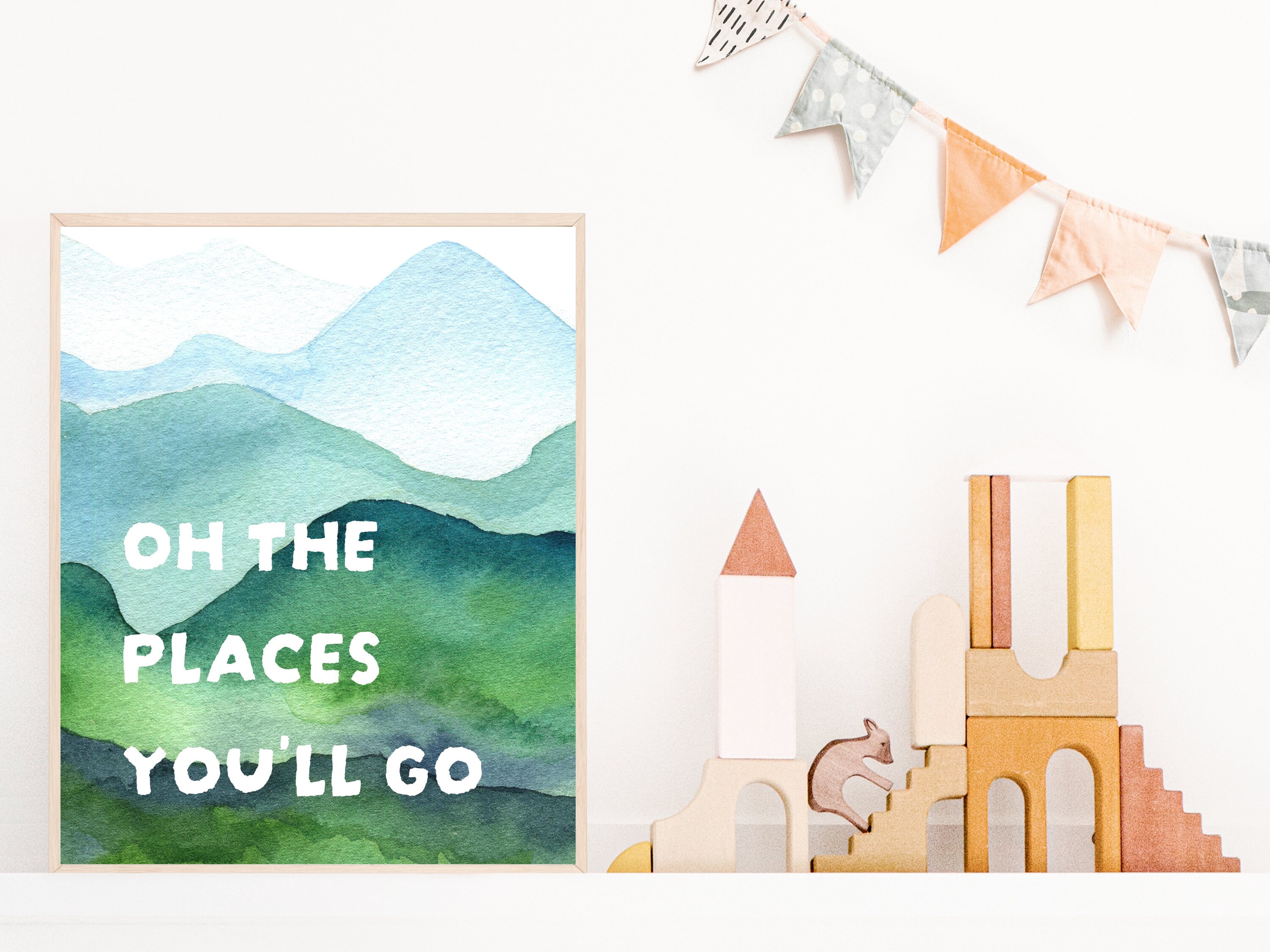 Oh the Places Youll Go Print, Mountain Adventure Nursery Theme, Kids ...