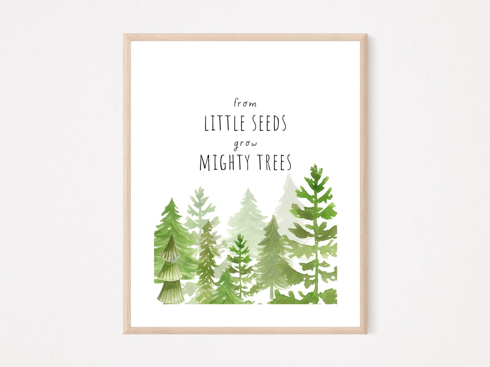 From Little Seeds Grow Mighty Trees, Woodland Nursery Wall Art, Baby ...