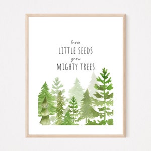 From Little Seeds Grow Mighty Trees, Woodland Nursery Wall Art, Baby ...