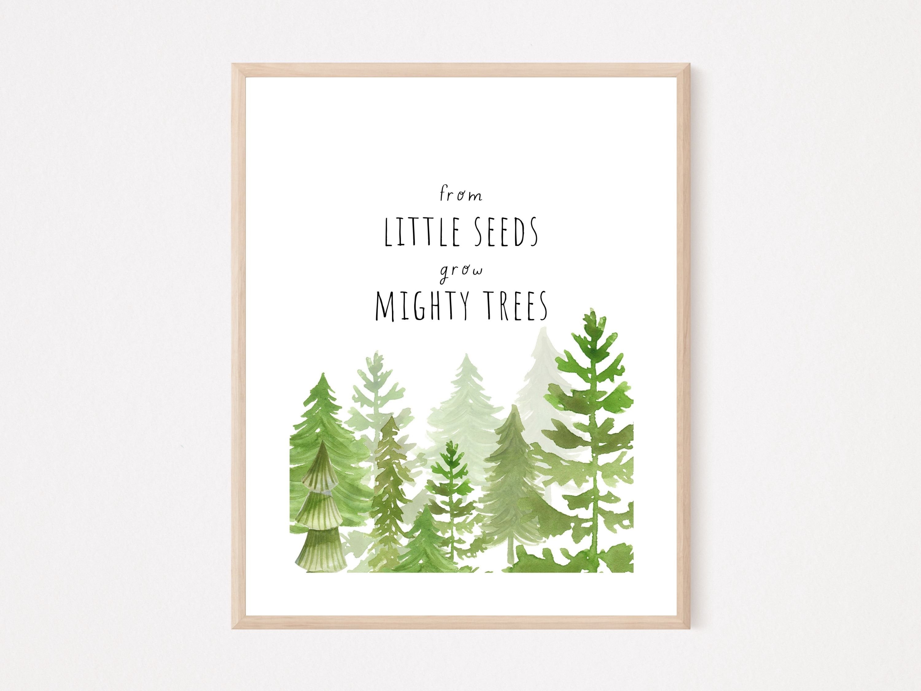 From Little Seeds Grow Mighty Trees, Woodland Nursery Wall Art, Baby ...