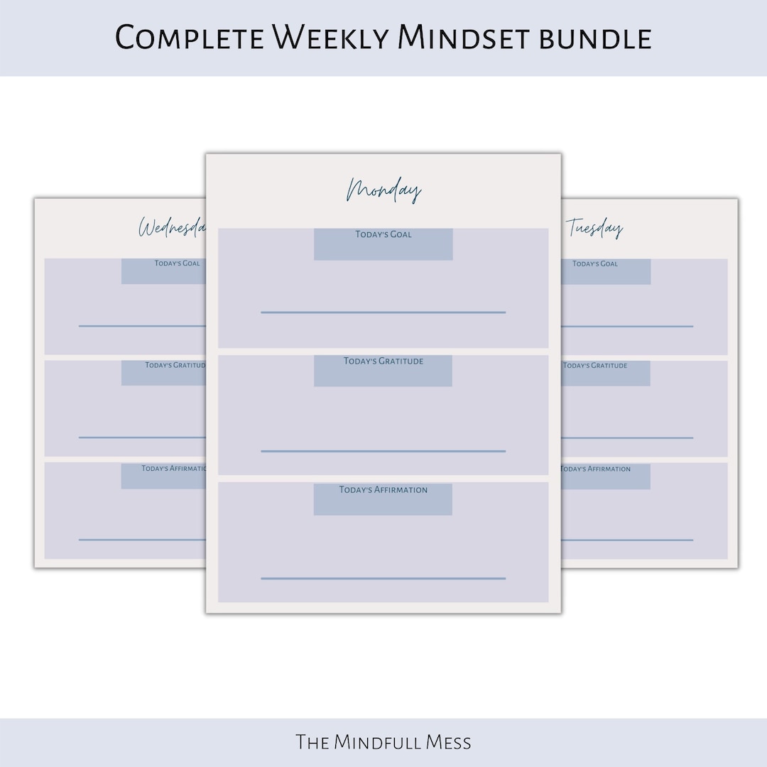 Weekly Mindset Printable Bundle - Etsy