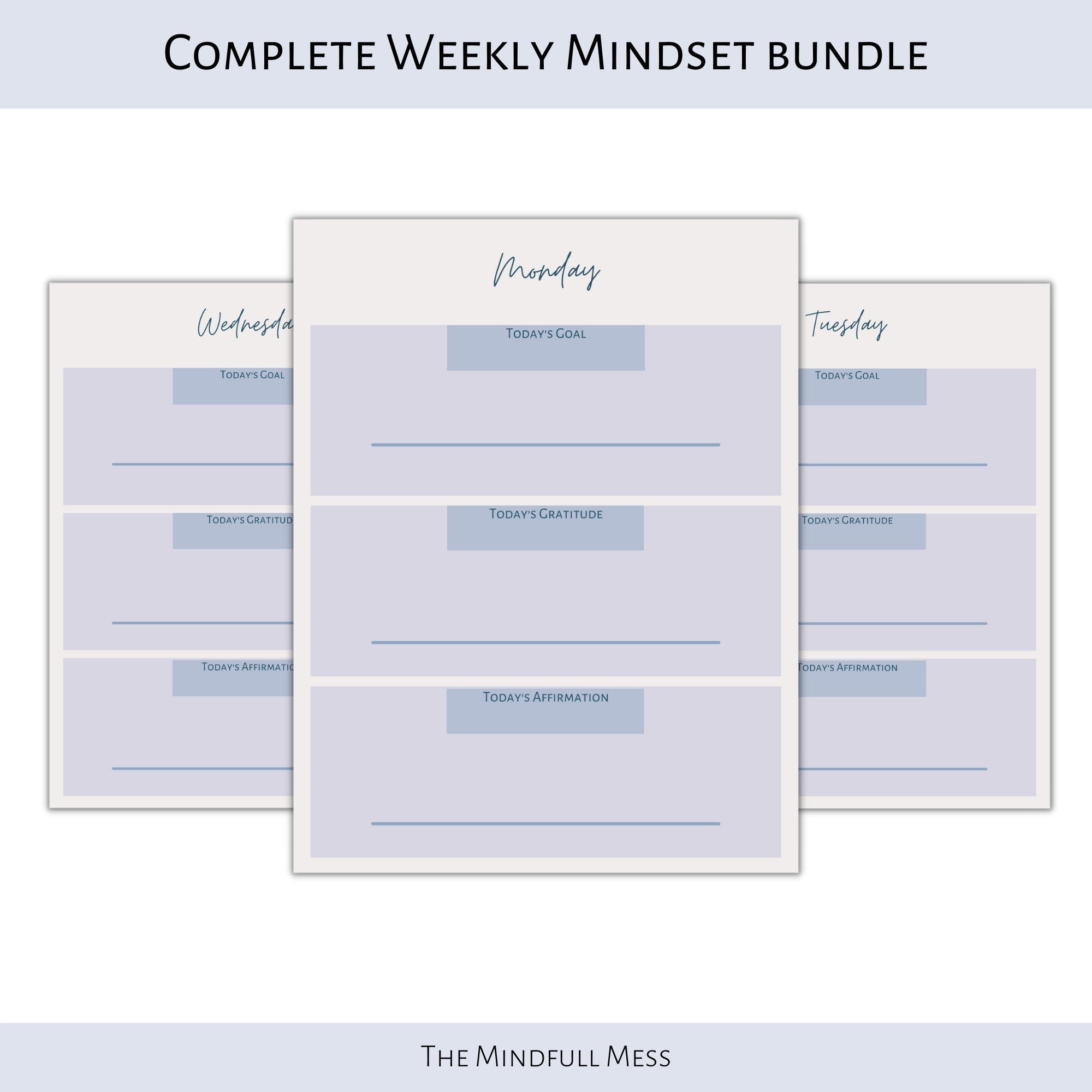 Weekly Mindset Printable Bundle - Etsy