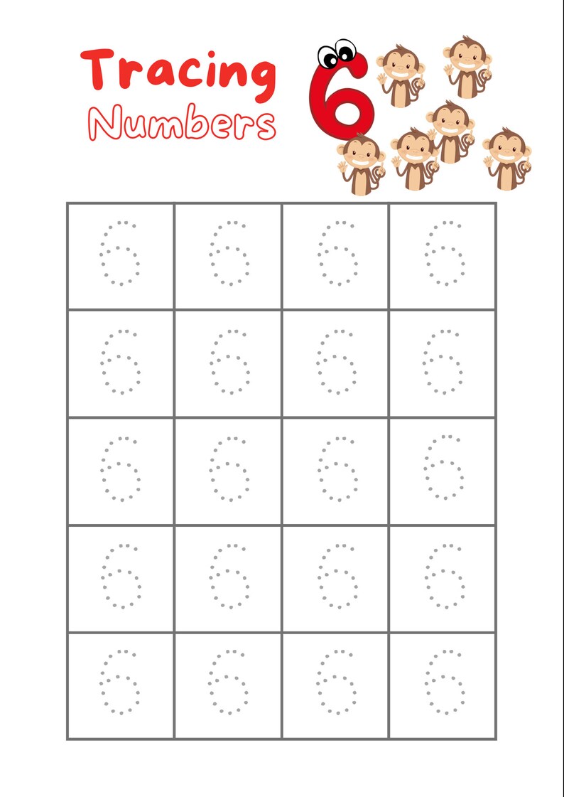 Tracing the Number Book - Etsy