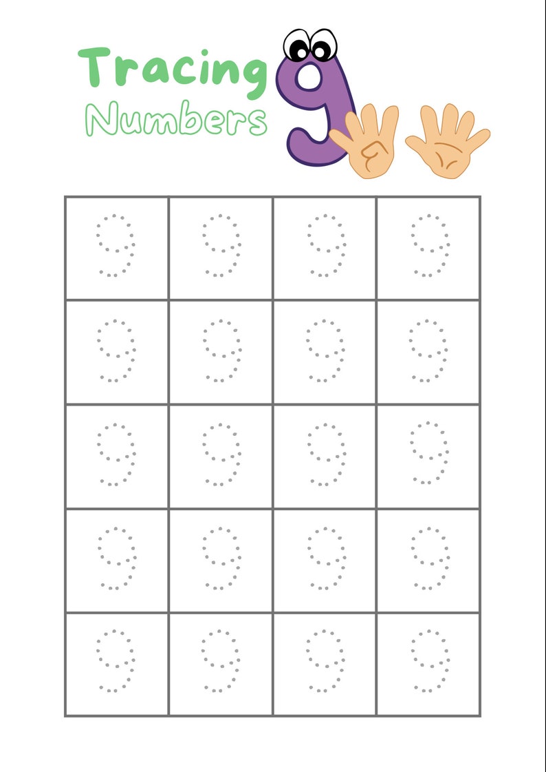 Tracing the Number Book - Etsy