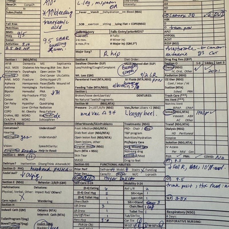 Pdpm Mds Cheat Sheet - Etsy