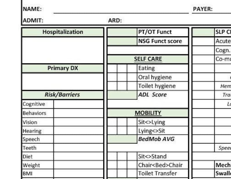 PDPM Projection Worksheet | Etsy