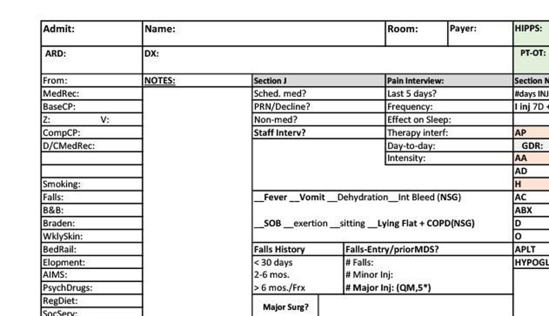 Updated Combo MDS Worksheet and PDPM Projection Worksheet With CAA ...