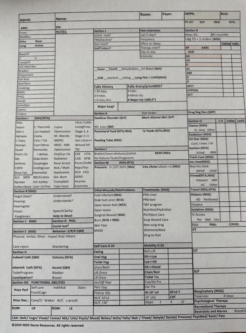 FY26_MDS PDPM Worksheet Combo With Projection_caa_10.1.25 - Etsy