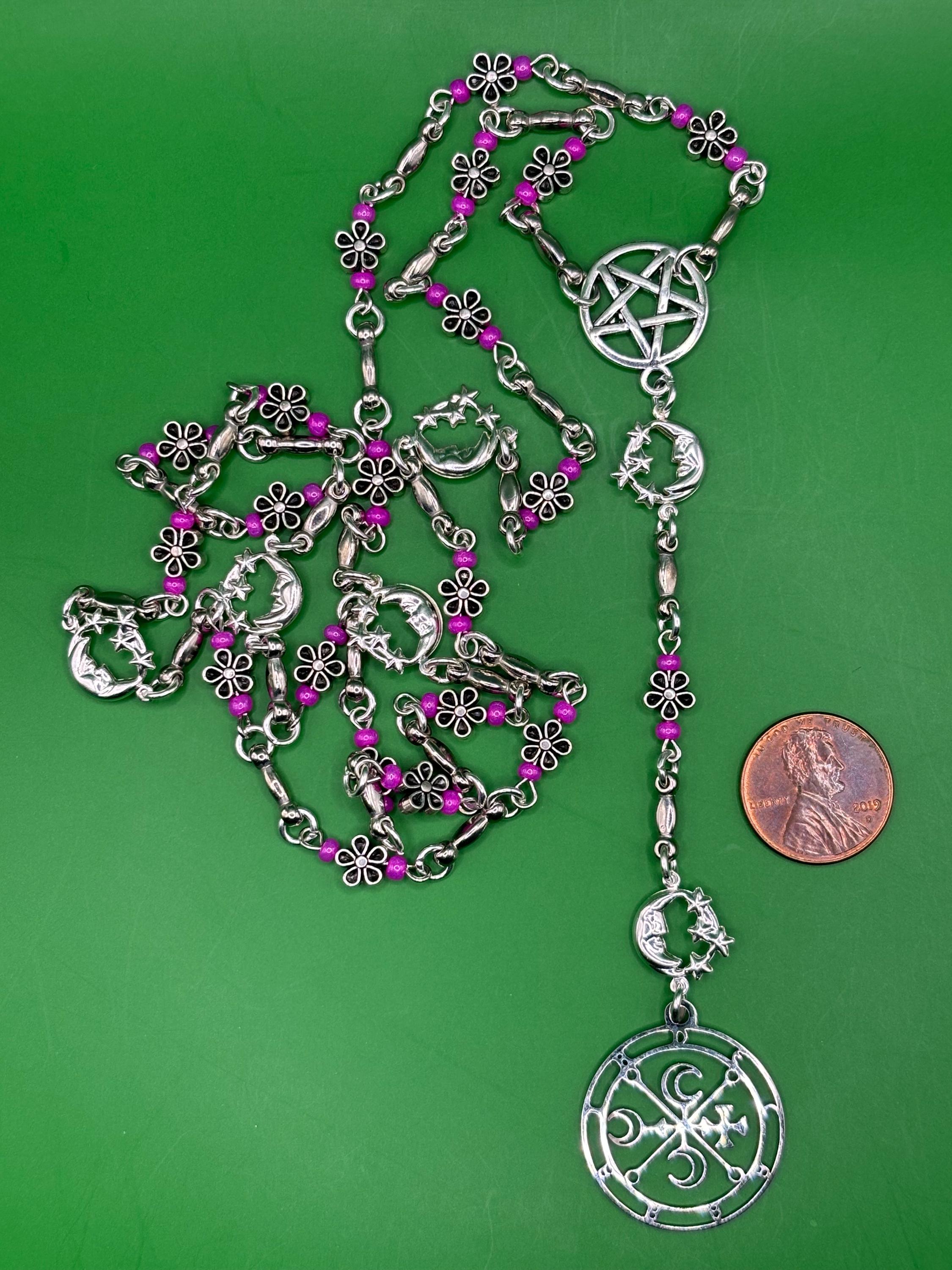 Decarabia’s Sigil Pink Flower Rosary - Etsy