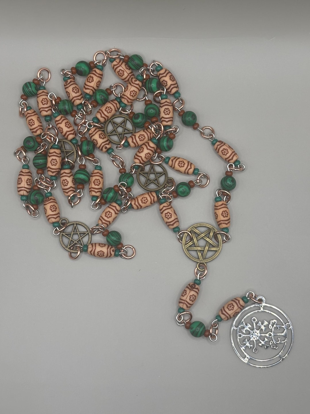 Volac’s Sigil Malachite & Plastic Tube Rosary - Etsy