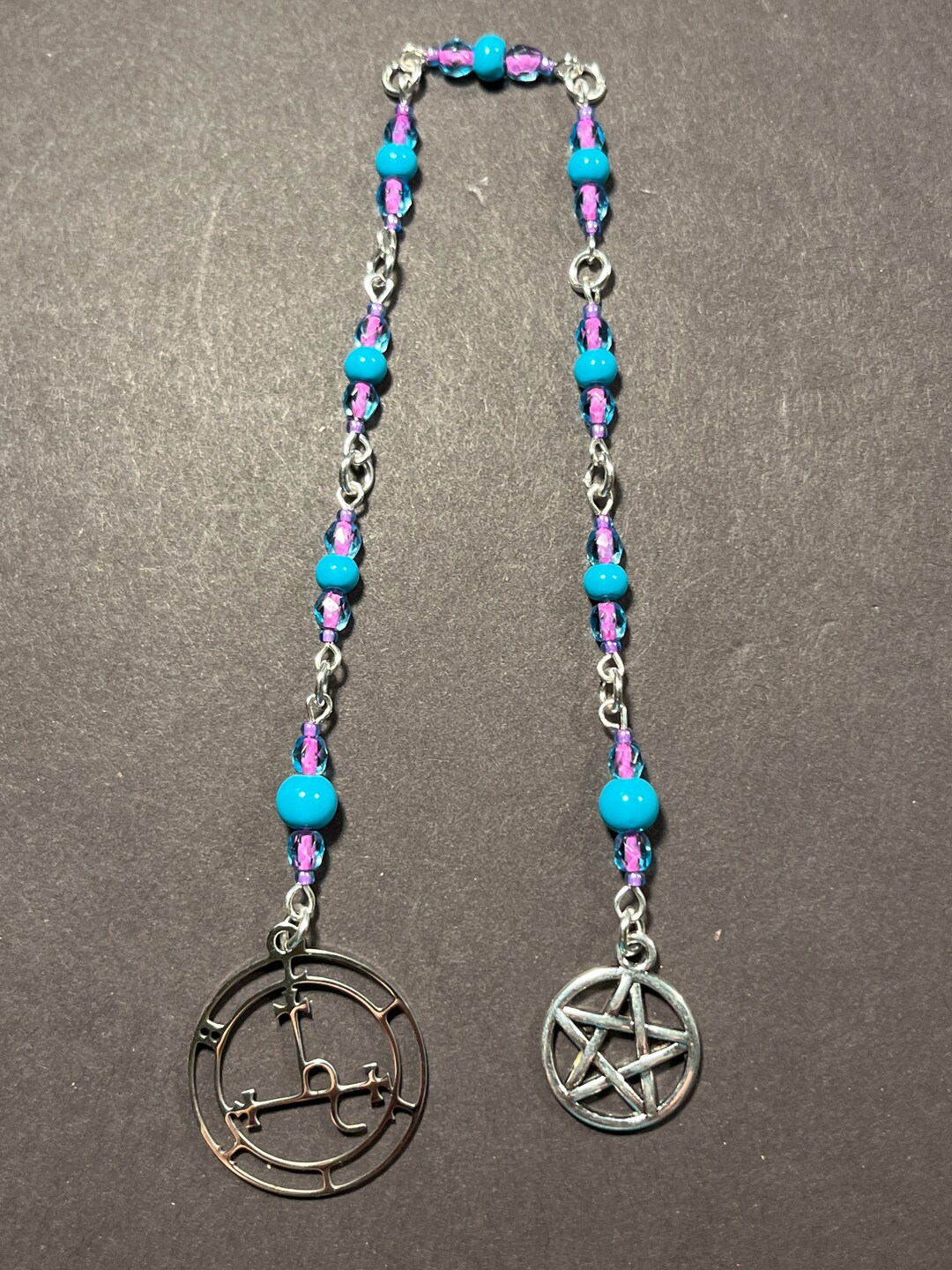 Pink/blue Lilith’s Sigil Pocket Rosary - Etsy