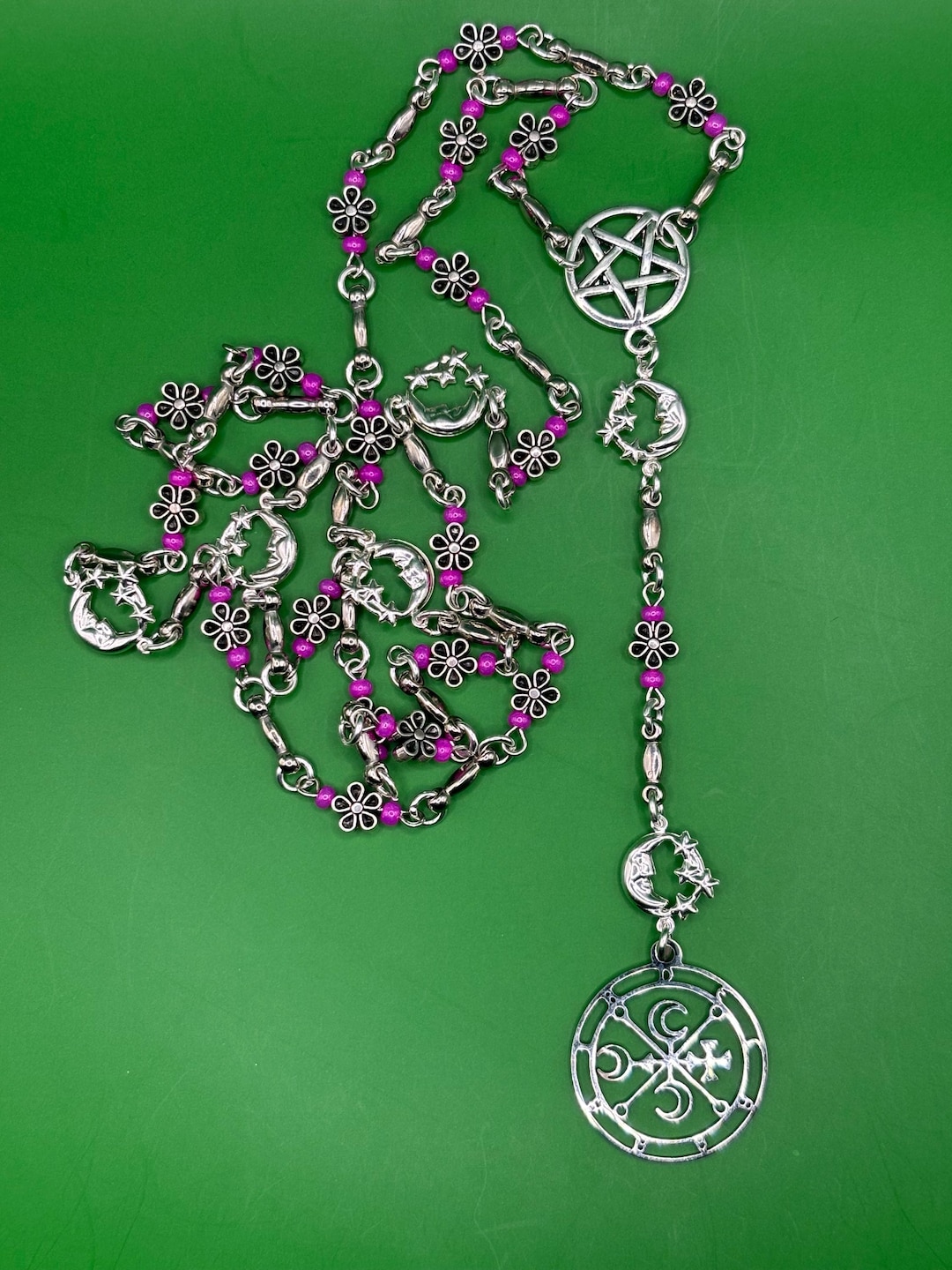 Decarabia’s Sigil Pink Flower Rosary - Etsy