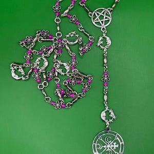 Decarabia’s Sigil Pink Flower Rosary - Etsy