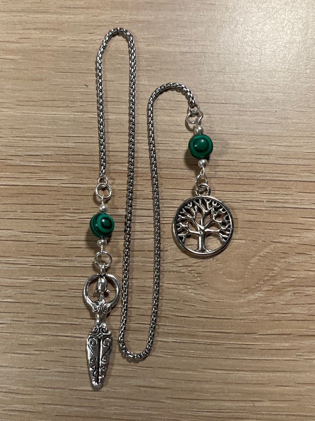 Mother & Tree Malachite Pendulum - Etsy