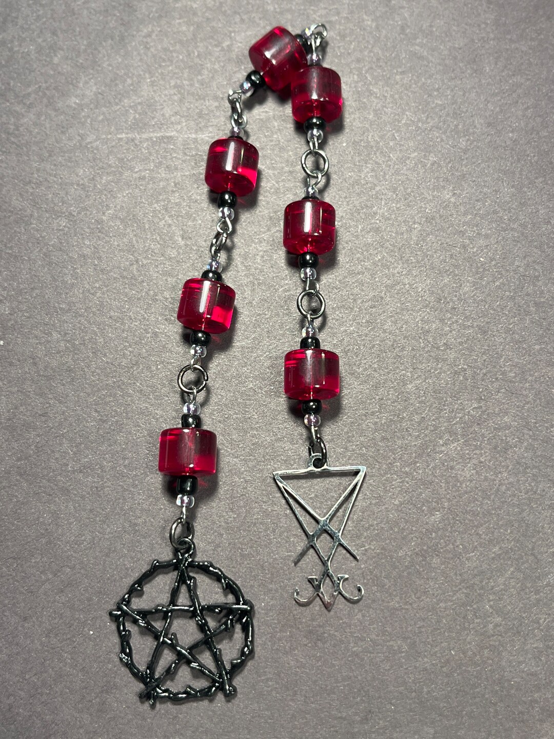 Red Tube Bead Satan’s Sigil Pocket Rosary - Etsy