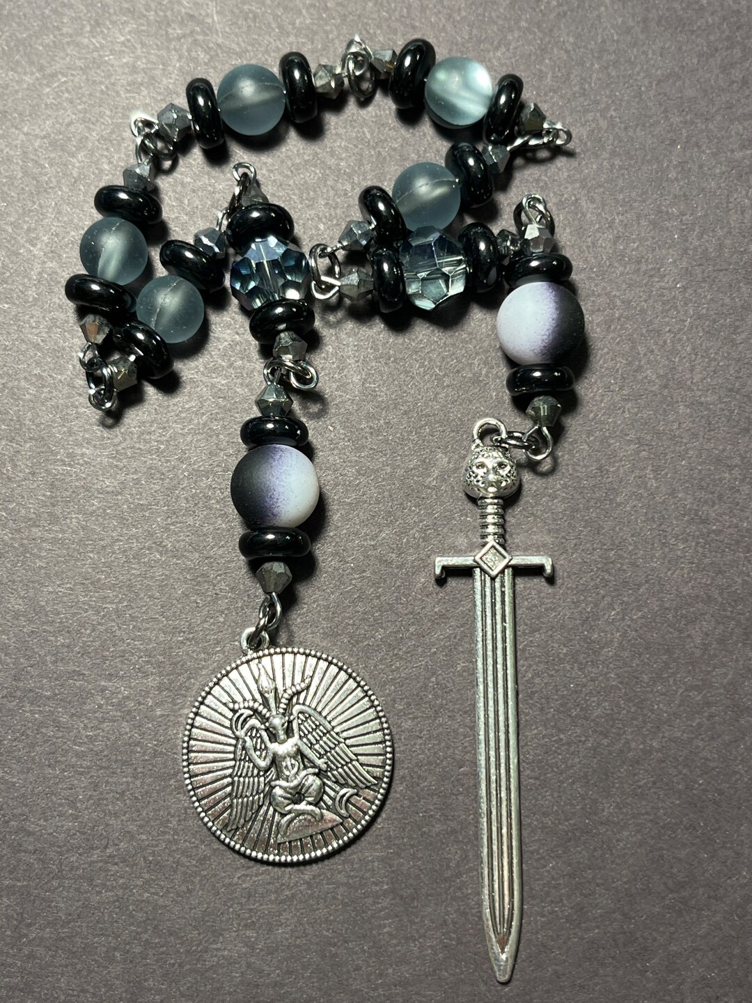 Baphomet’s Symbol & Sword Pendulum - Etsy