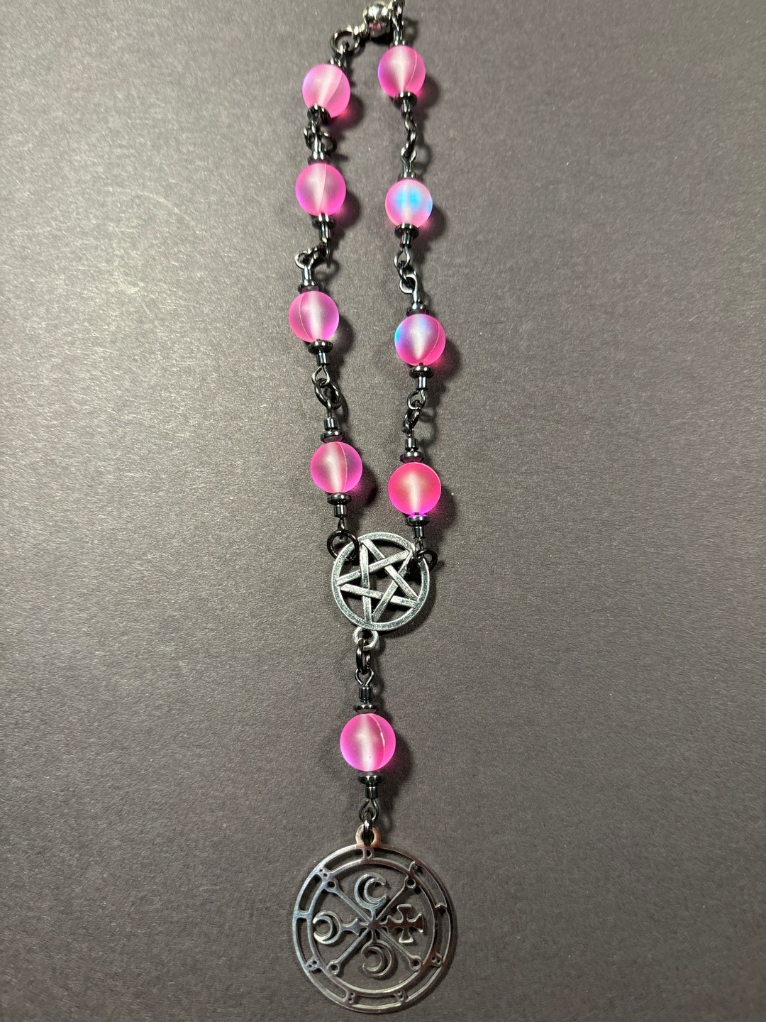 Decarabia’s Sigil Pink/black Car Rosary - Etsy