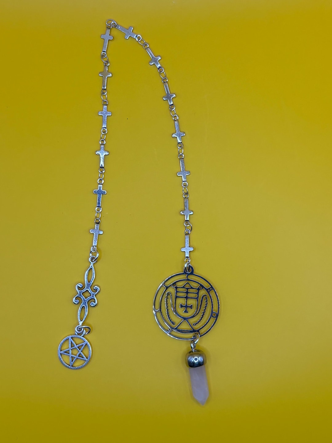 Crocell’s Sigil Pink Quartz Pendulum - Etsy