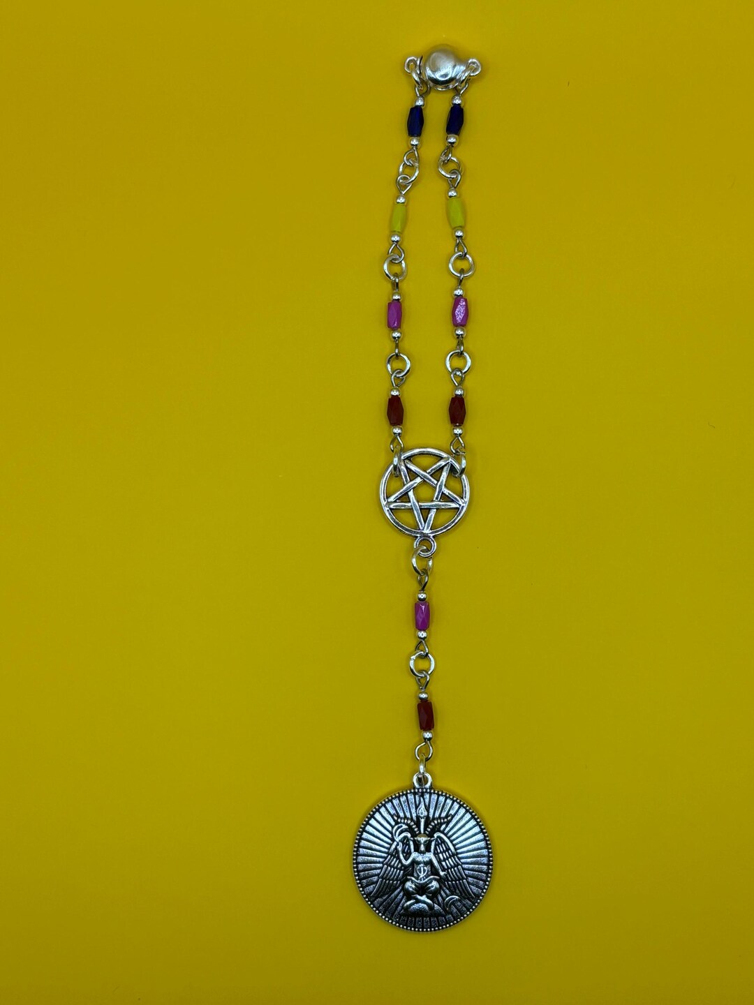 Baphomet’s Symbol Multi-colored Car Rosary #1 - Etsy