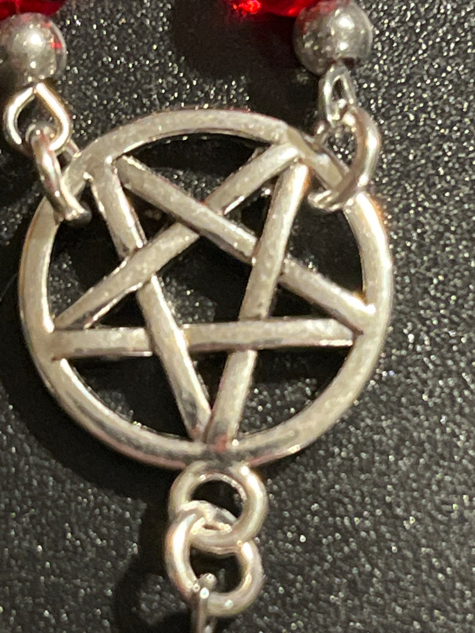 Clear Red Bead Satan’s Sigil Car Rosary - Etsy