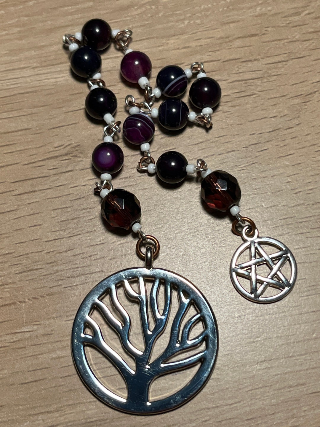 Purple Jasper Tree of Life Pocket Prayer Beads - Etsy