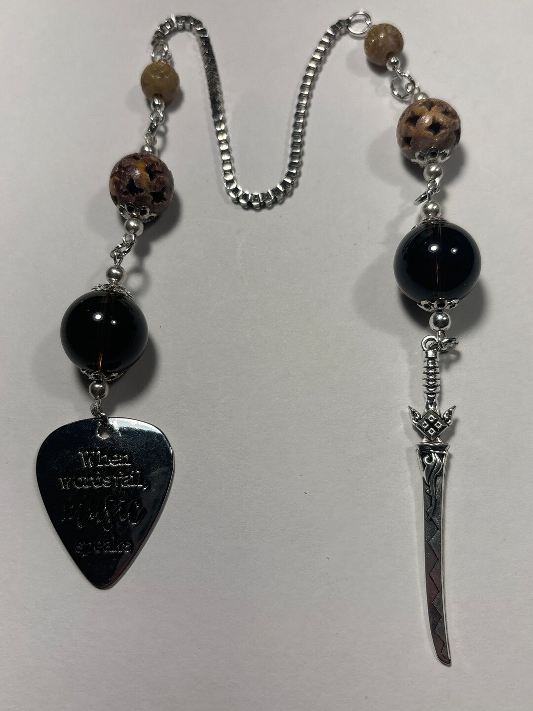 Soapstone and Glass Bead ‘music’ & Sword Pendulum - Etsy