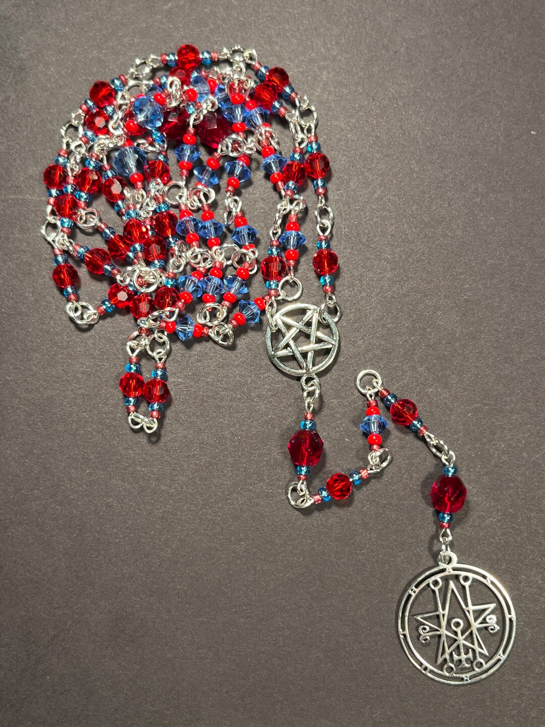 Astaroth’s Sigil Red & Blue Rosary - Etsy