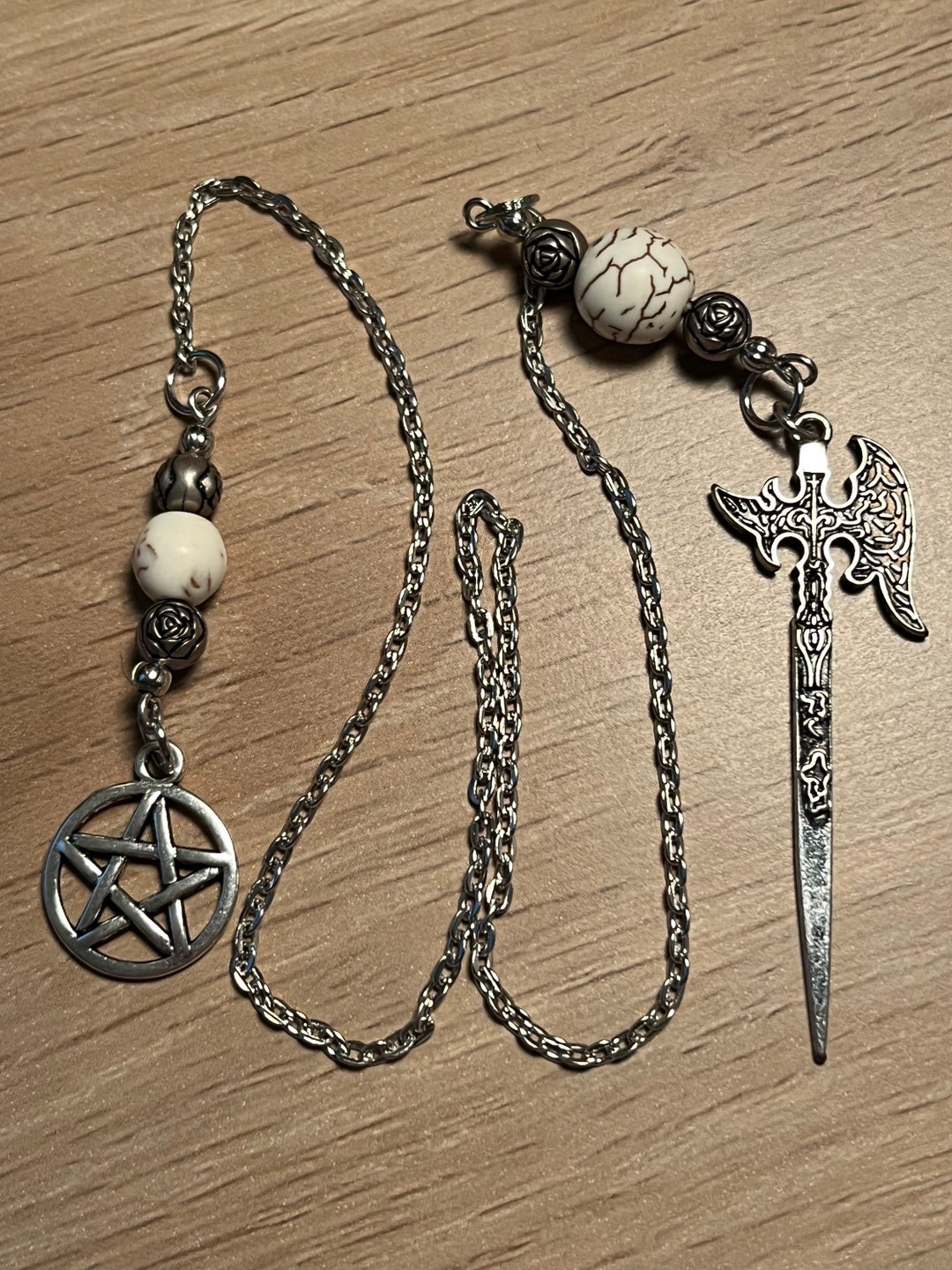 Axe and Pentagram Pendulum - Etsy