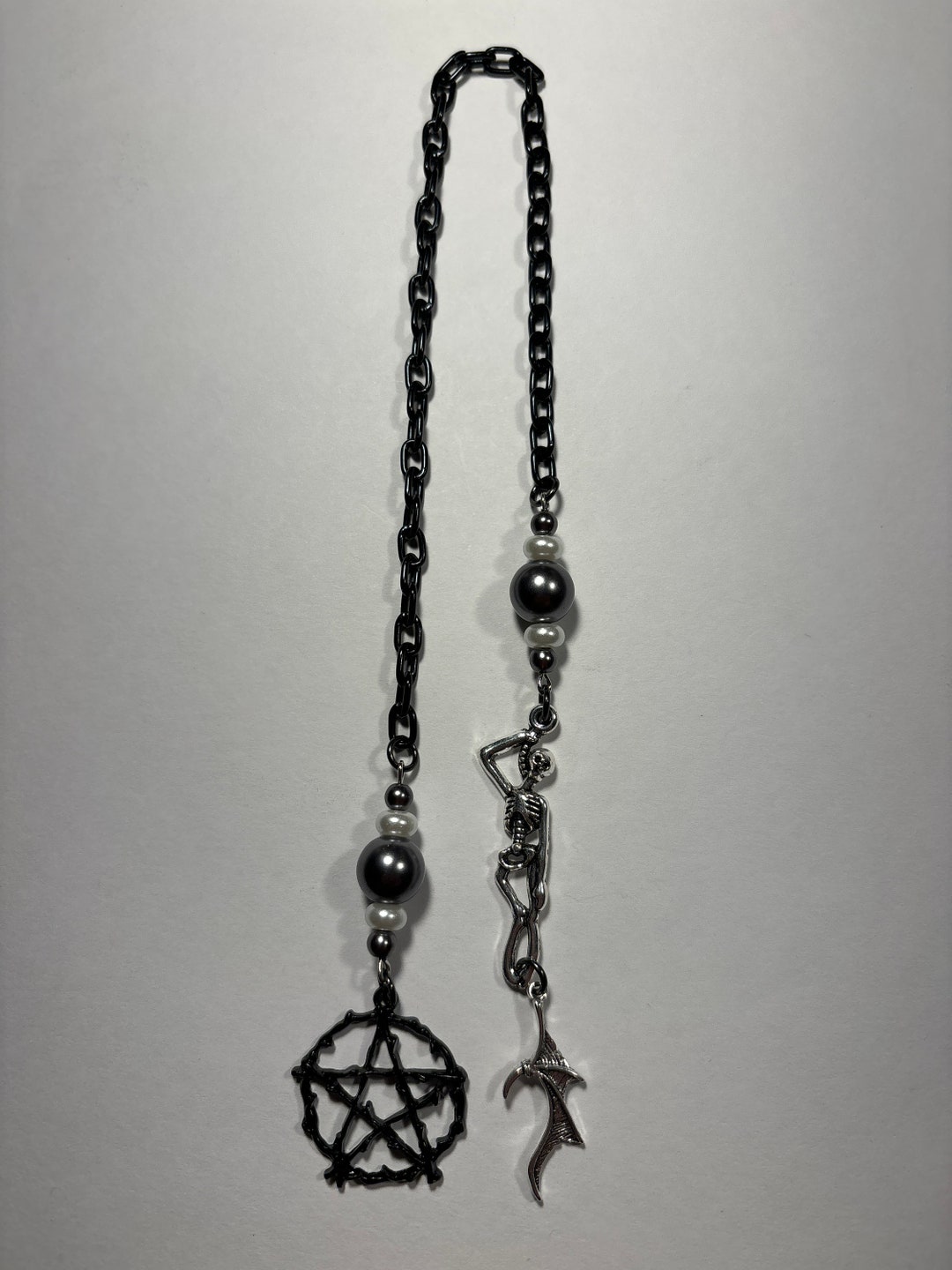 Skeleton & Bat Wing Pendulum - Etsy