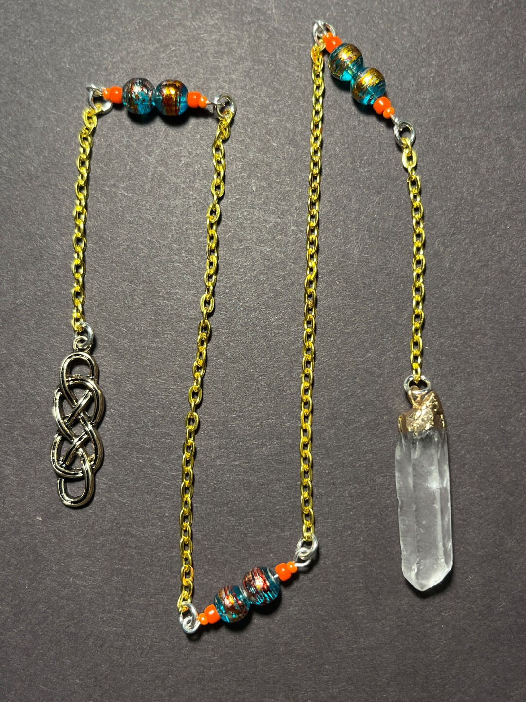 Gold Chain Pendulum With Blue Beads - Etsy