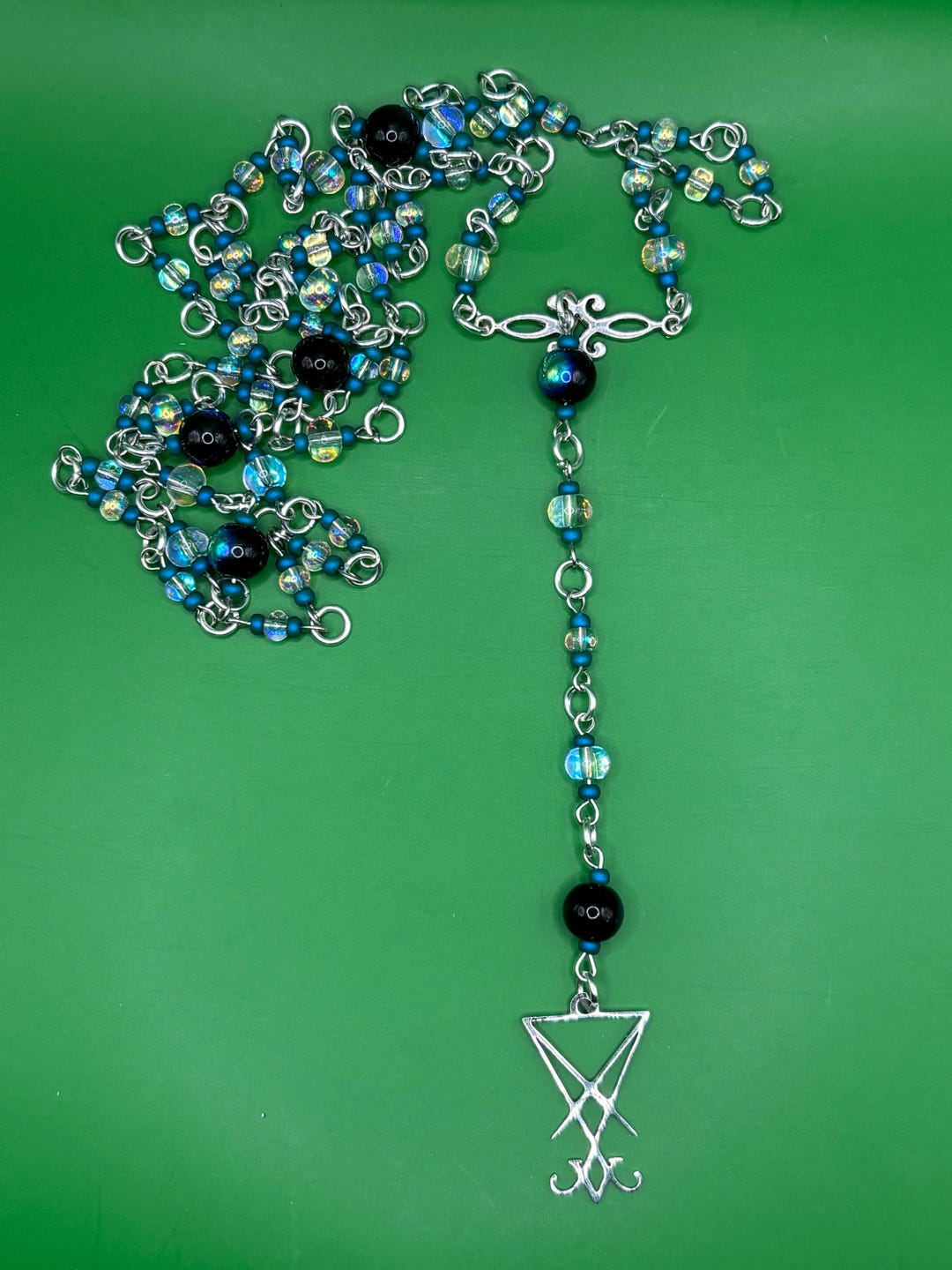 Satan’s Sigil Iridescent Rosary - Etsy