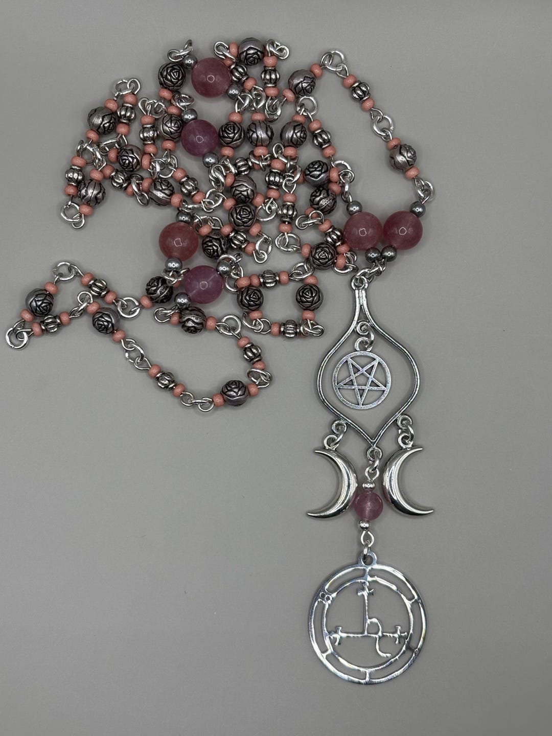 Lilith’s Sigil Rose Bead Rosary - Etsy