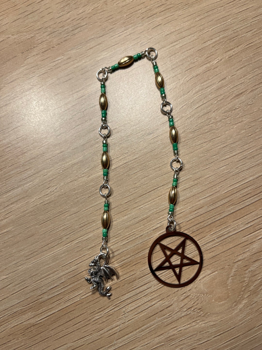 Inverted Pentagram & Dragon Pocket Rosary - Etsy