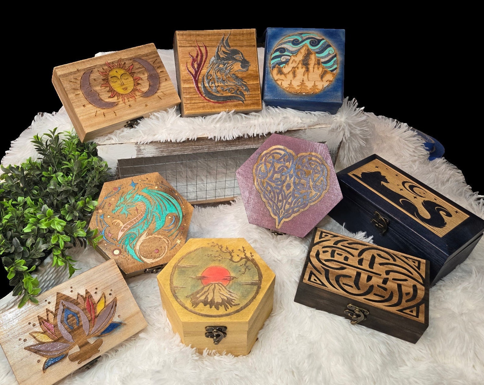 Dragon, Laser Engraved, Handpainted Wooden Dragon Box! Only One ...